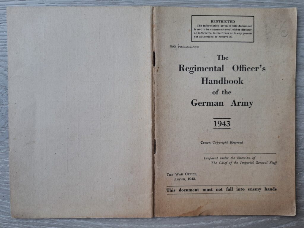 The Regimental Officer’s Handbook of the German Army – 1943 – FYC militaria