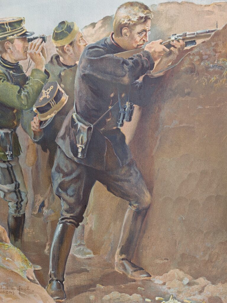 Rare Original WW1 Painting – Artist Maurice Romberg – 1914 – FYC militaria